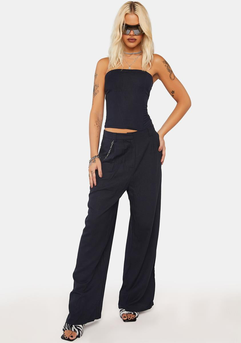 Lioness Corset Tube Top - Dark Blue – Dolls Kill