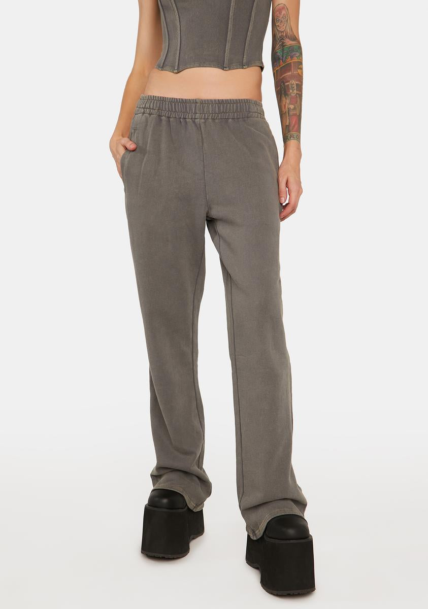 Low-Rise Sweatpants - Gray – Dolls Kill