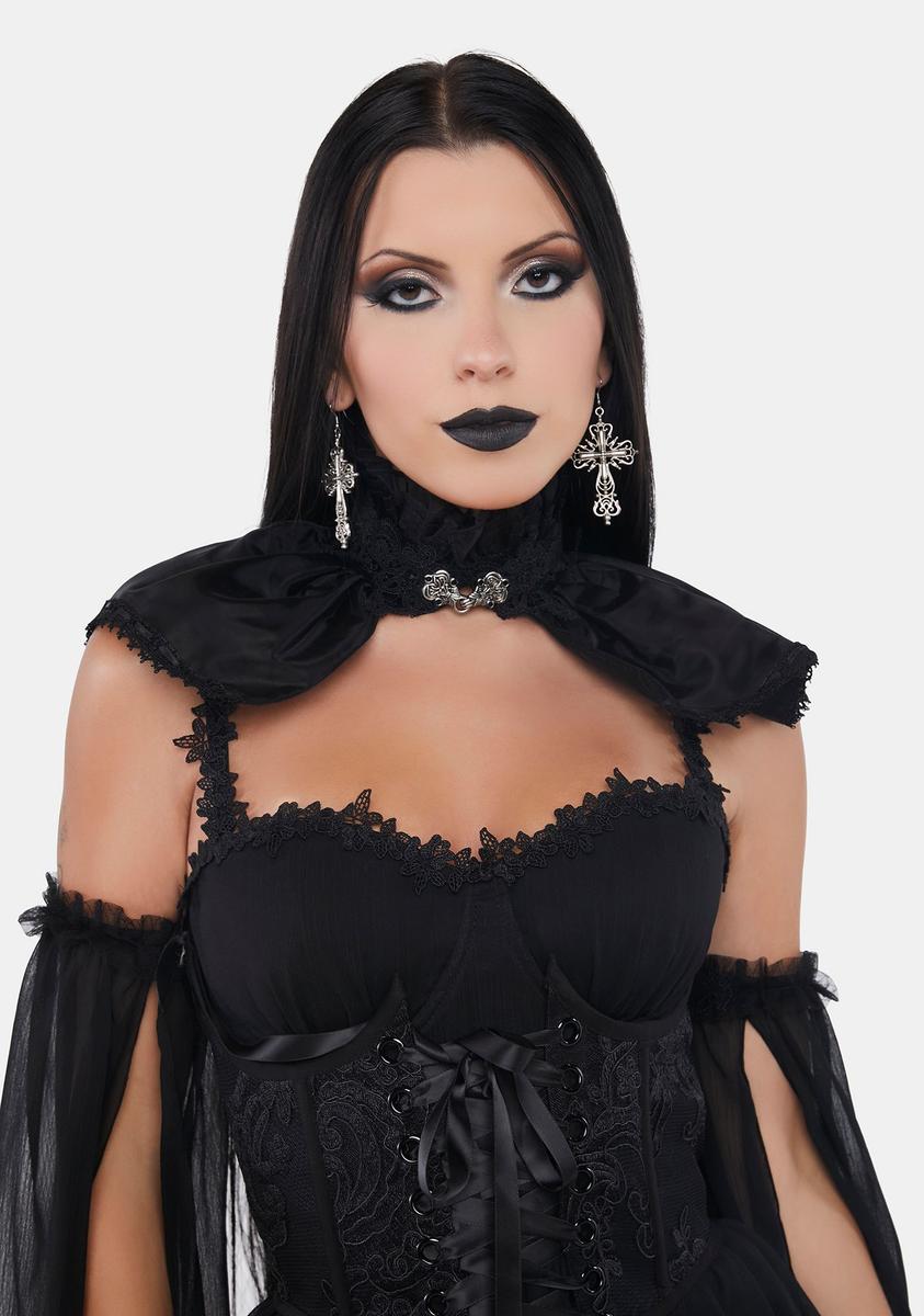 Devil Fashion Mesh Lace Clasp Collar - Black – Dolls Kill
