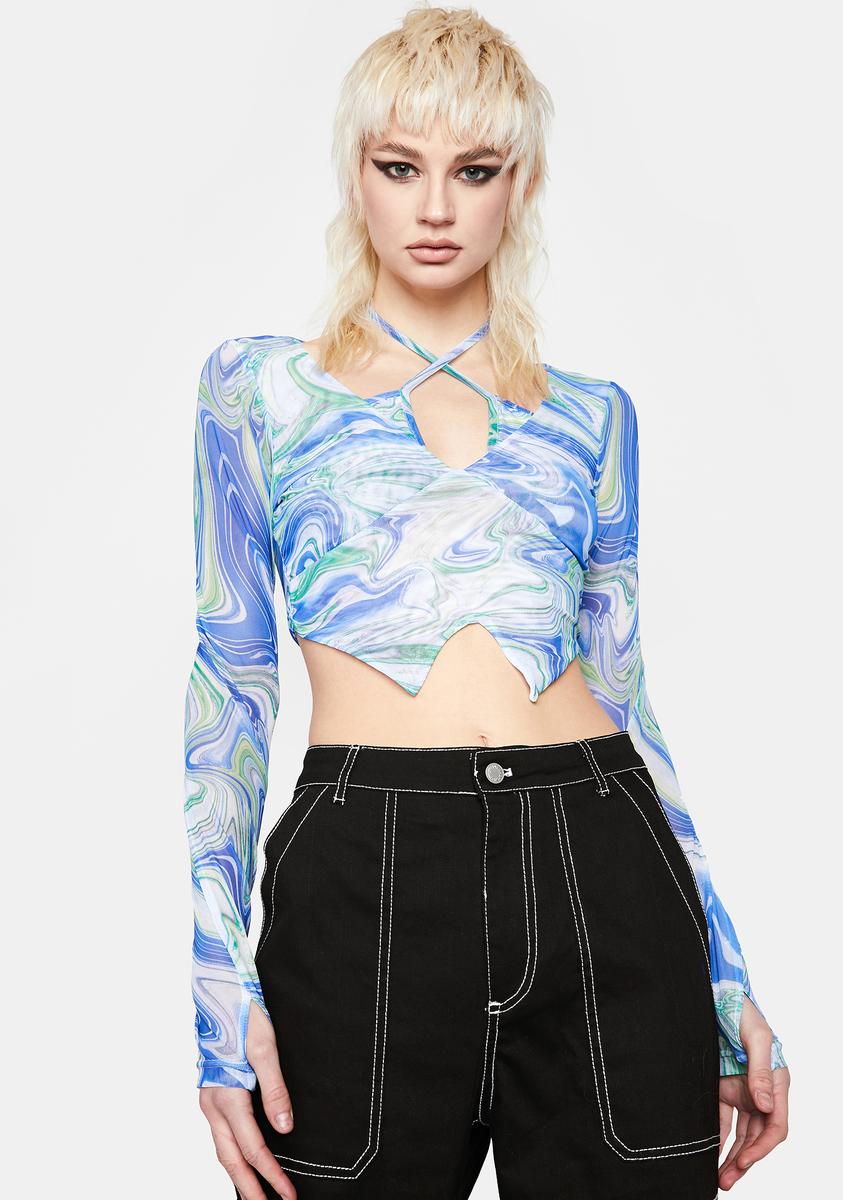 By Dyln Blue Suki Top – Dolls Kill
