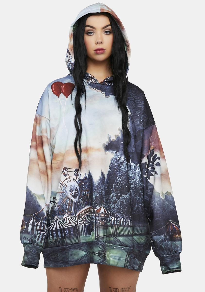 Plus Size Dolls Kill x WB Horror Pennywise Derry Maine Print Oversized ...