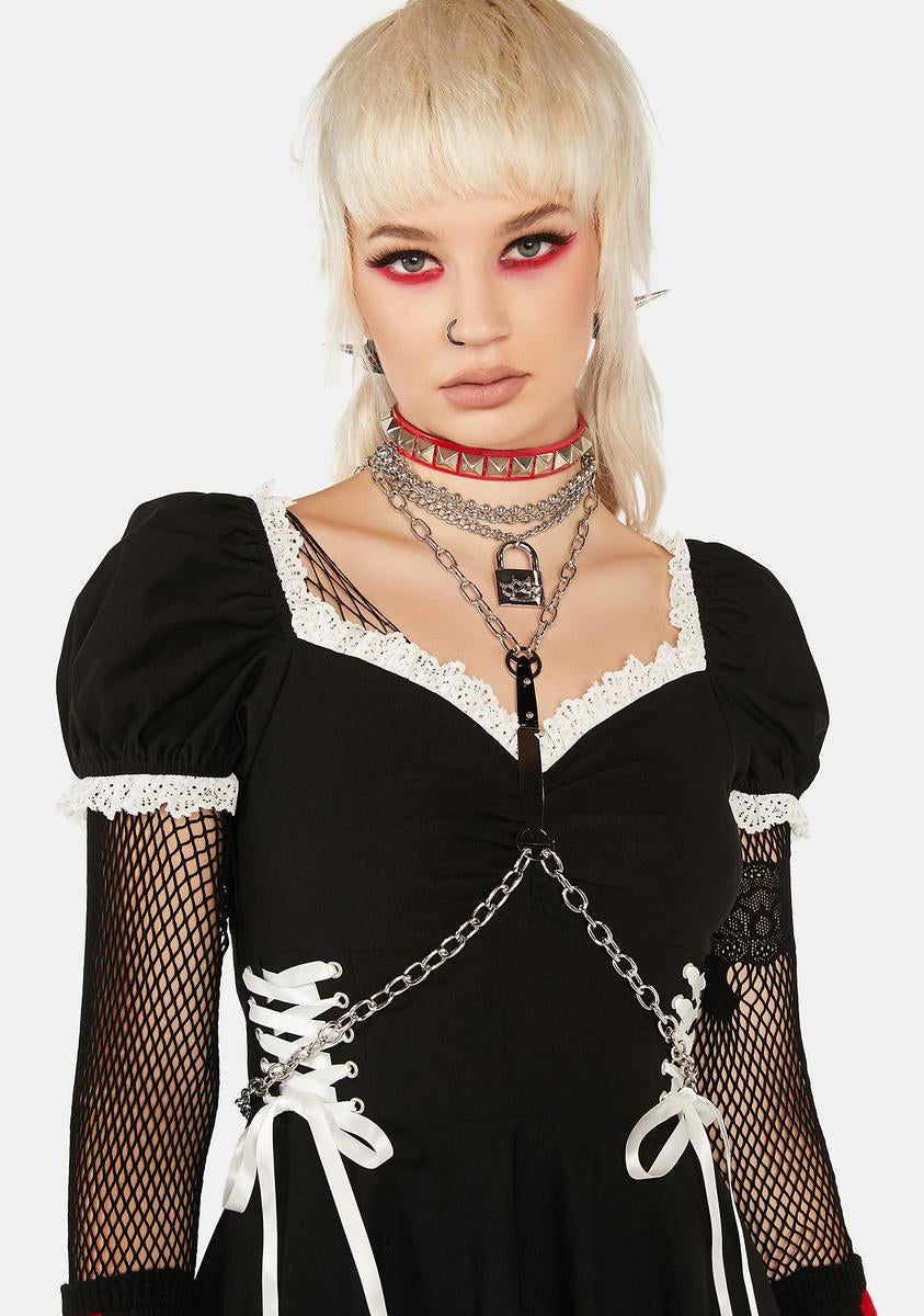 Knife Cable Chain Harness - Silver – Dolls Kill