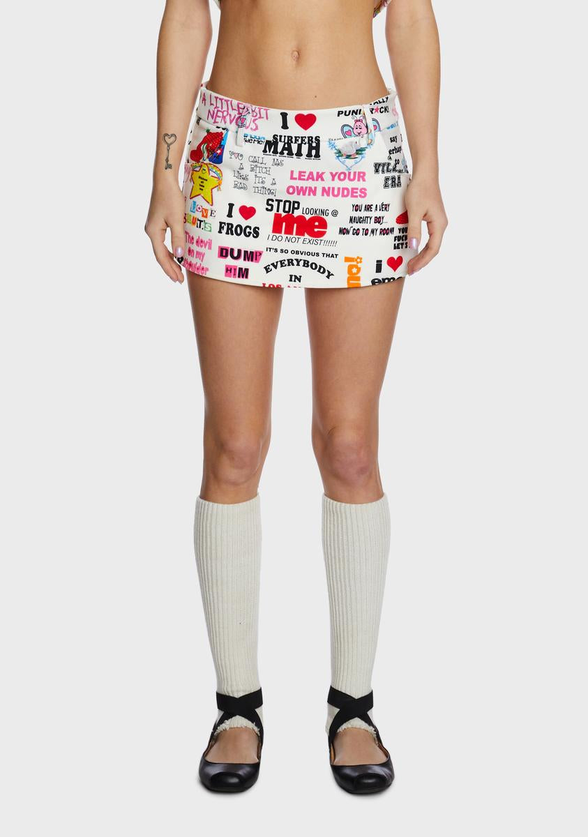 O Mighty Fave Print Mini Skirt - Multi – Dolls Kill