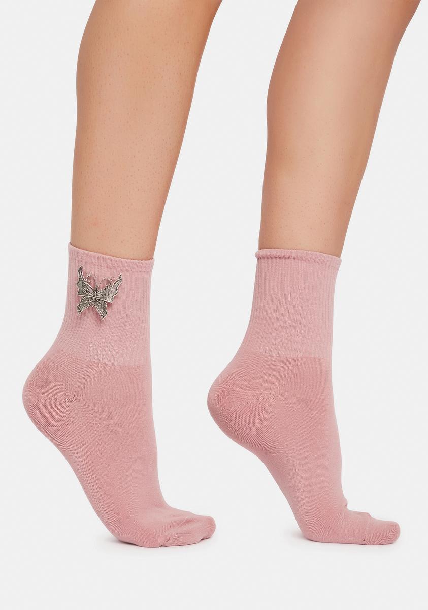 Bb Winged Immortal Butterfly Crew Socks – Dolls Kill
