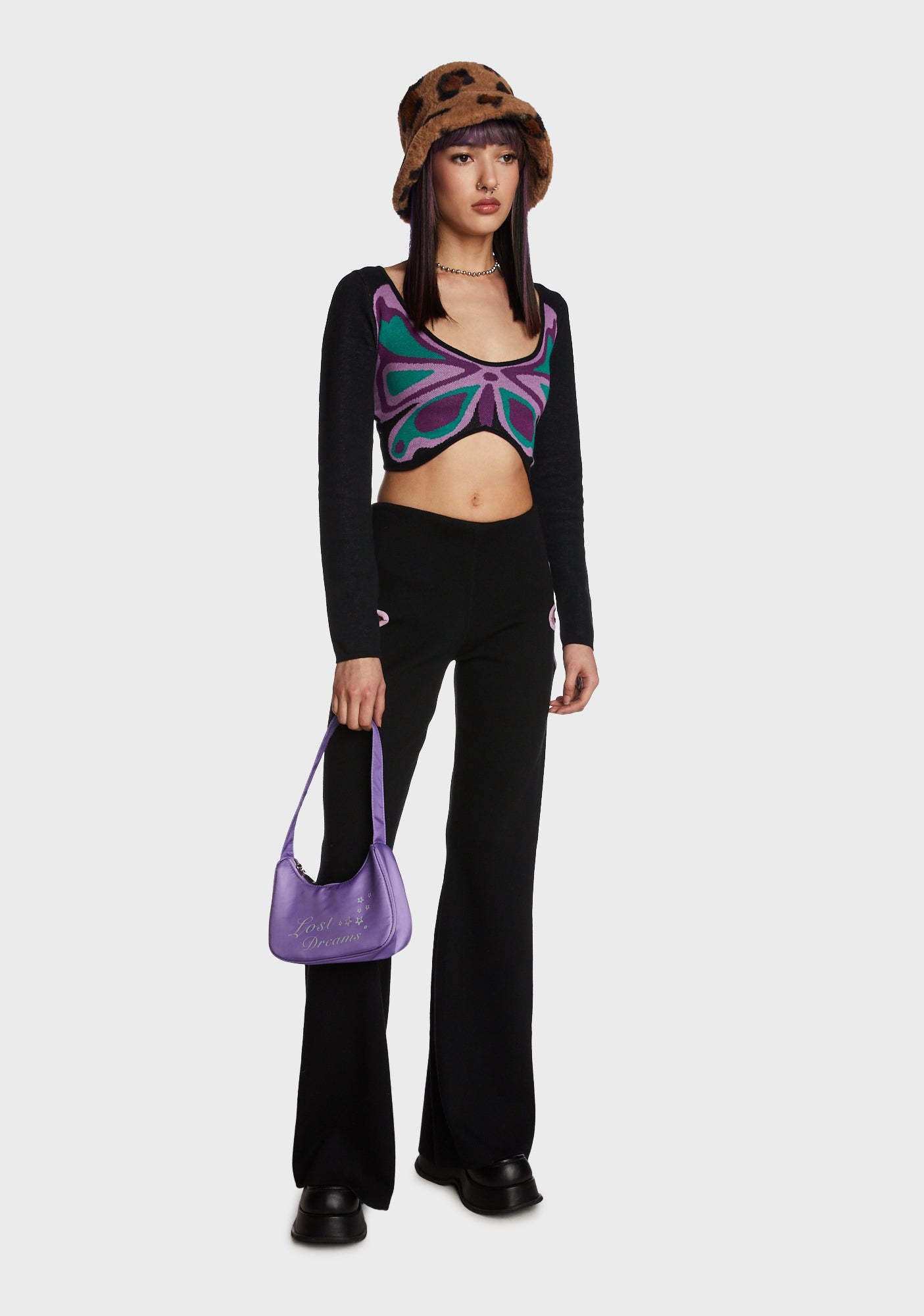 Another Girl Butterfly Knit Top - Multi – Dolls Kill