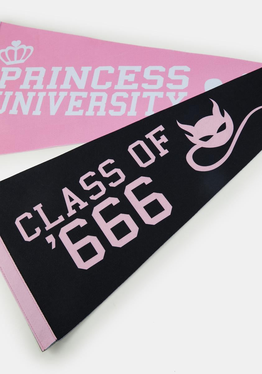 Dolls Home Class Of 666 Devil Wall Pennant - Black/Pink – Dolls Kill