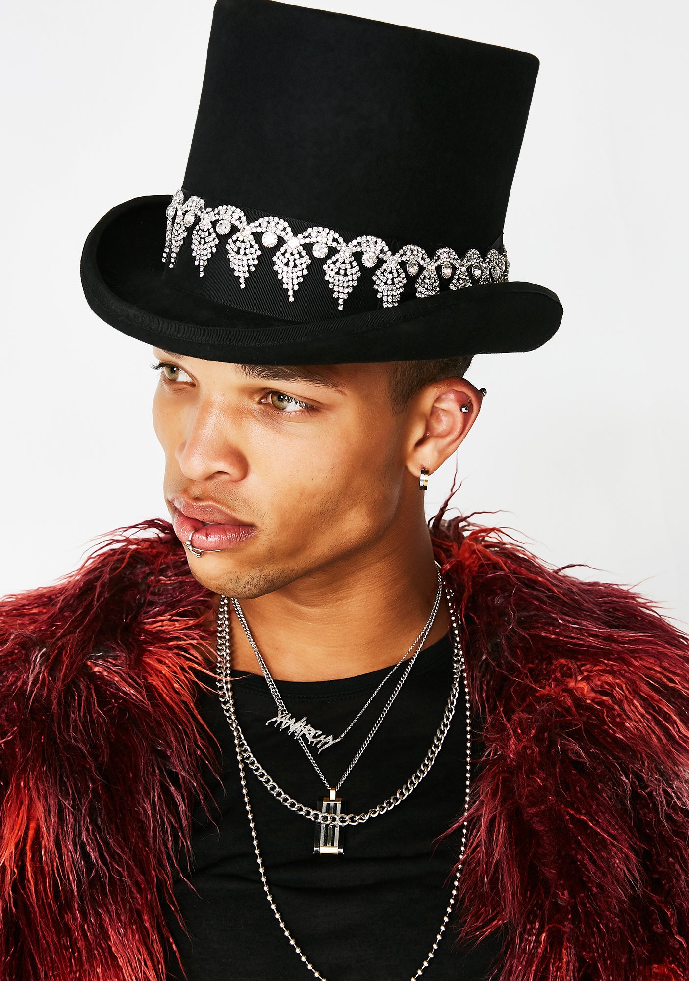 Burner Embellished Top Hat – Dolls Kill