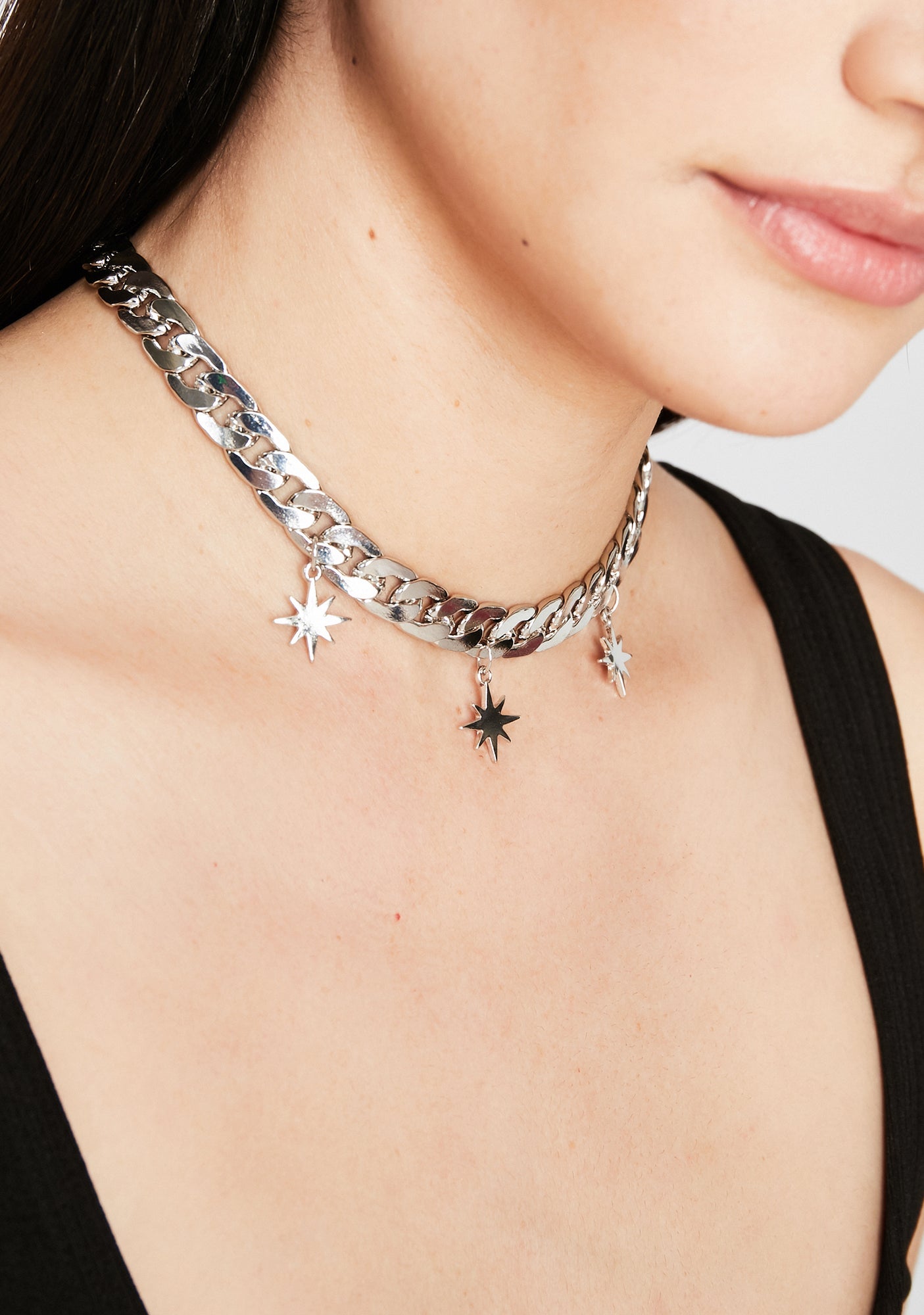 Star Burst Chain Necklace - Silver – Dolls Kill