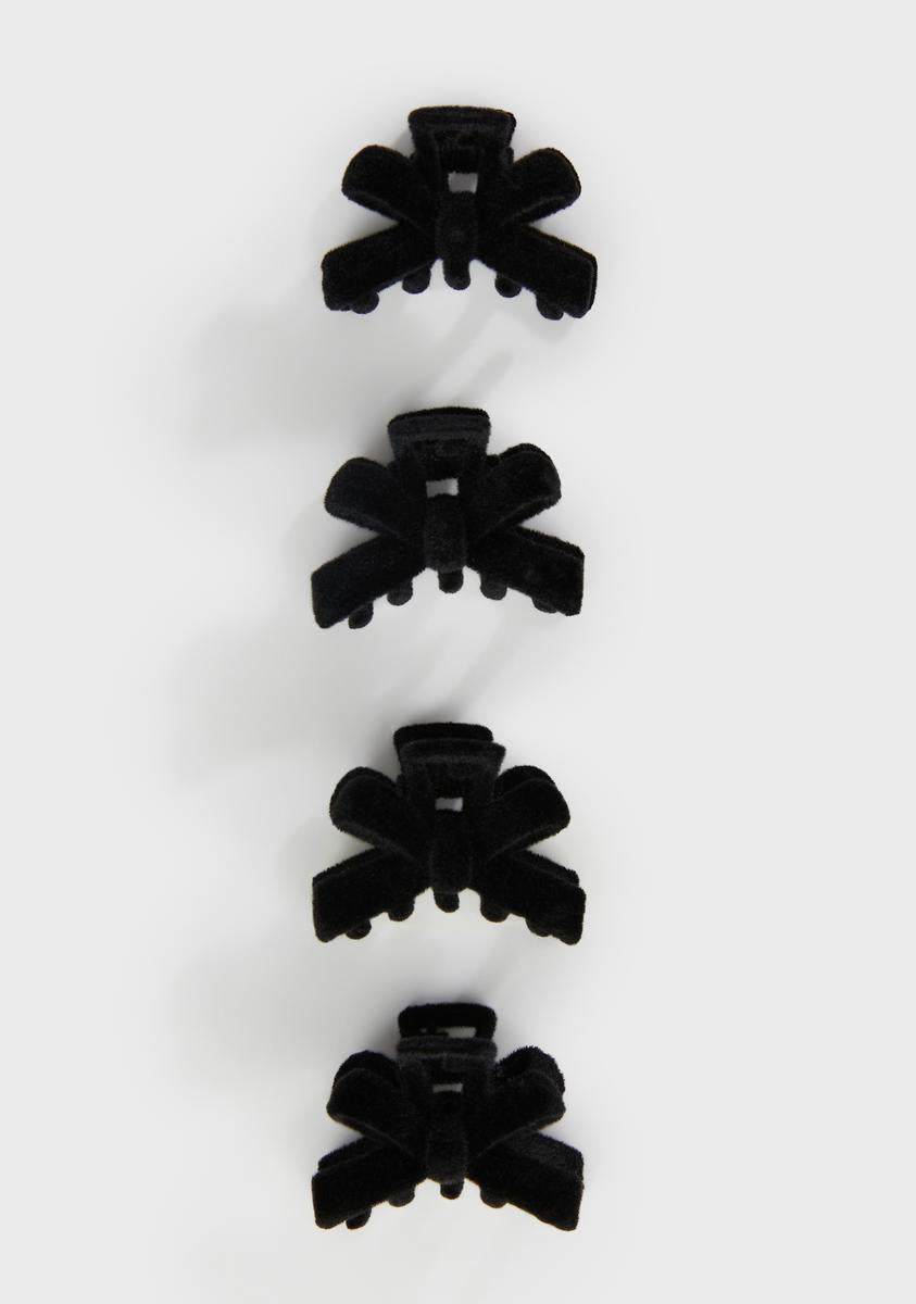 Bow Hair Clips Set - Black – Dolls Kill