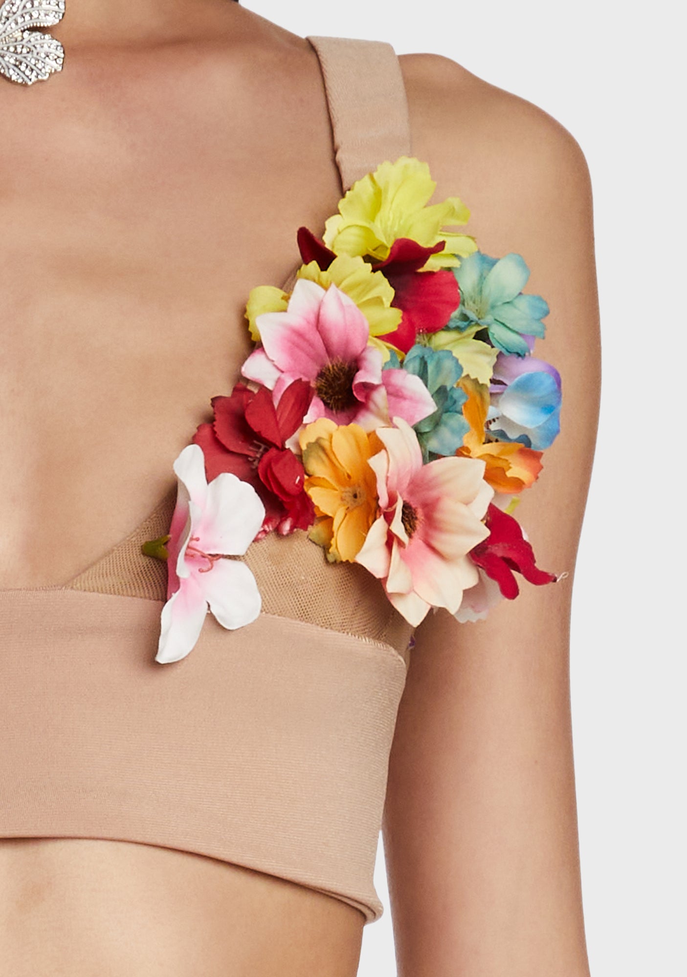 House of Fleek 3D Flower Bralette Top - Multi – Dolls Kill