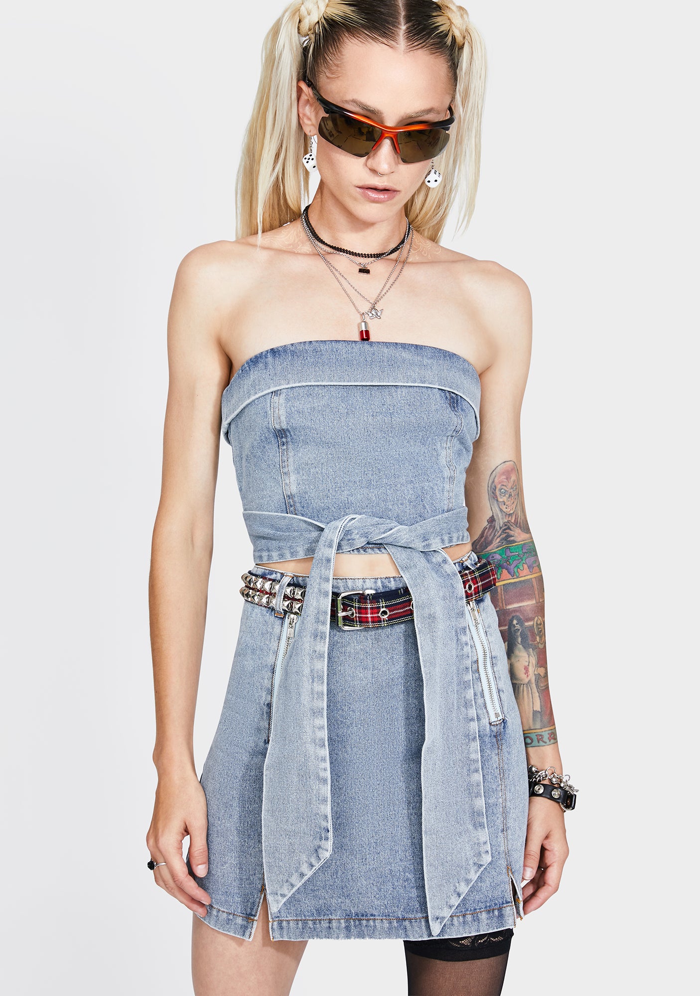 Daria Denim Tube Top – Dolls Kill