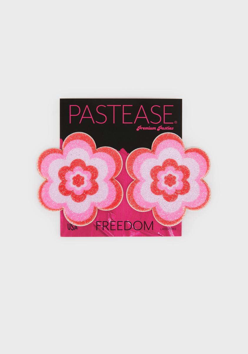 Pastease Glitter Striped Daisy Pasties - Pink – Dolls Kill