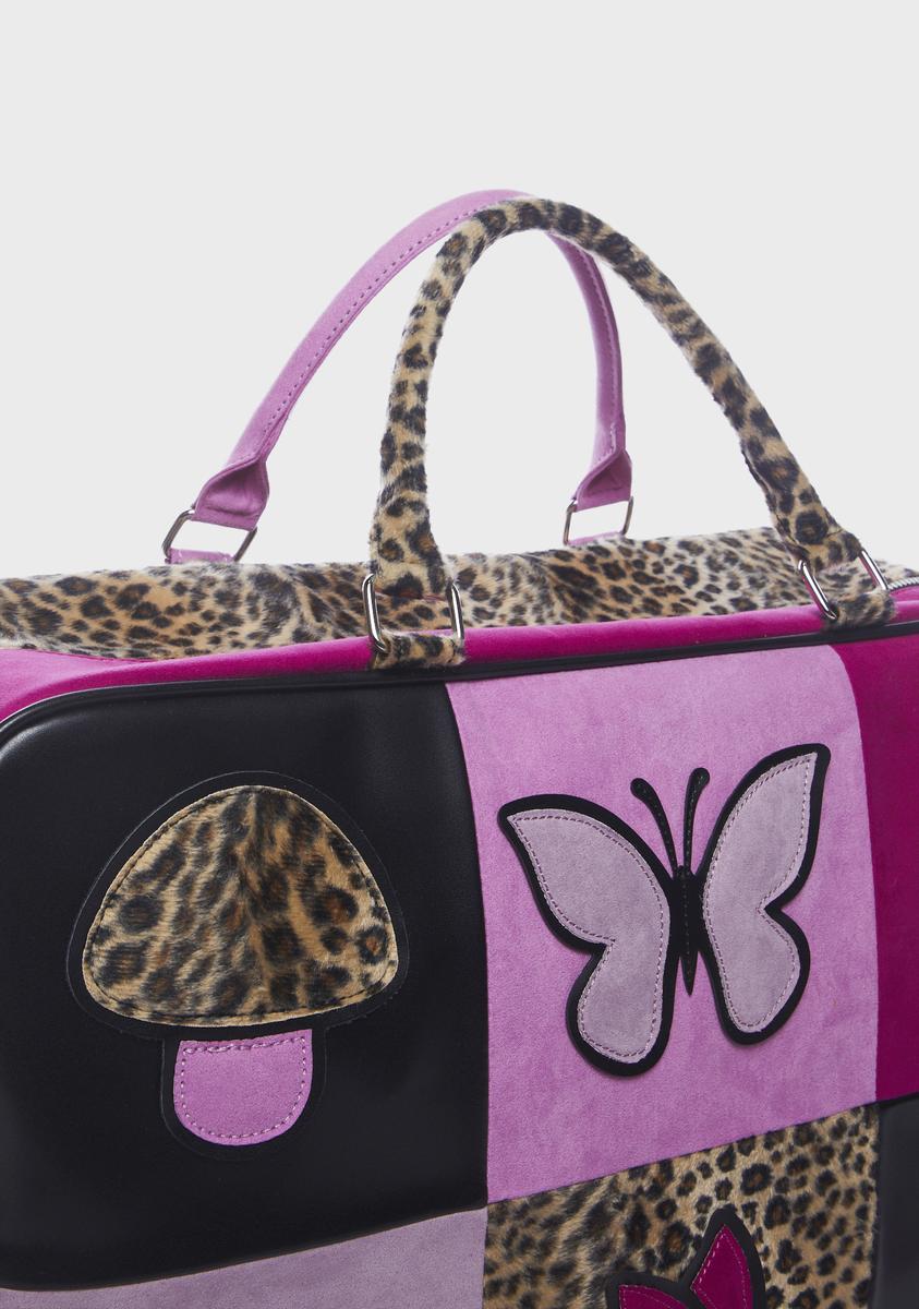 Delia's by Dolls Kill Vegan Leather Leopard Patchwork Weekender Bag - Multi