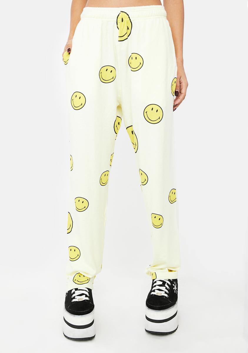 By Samii Ryan Smiley Soft Knit Pants - Yellow – Dolls Kill