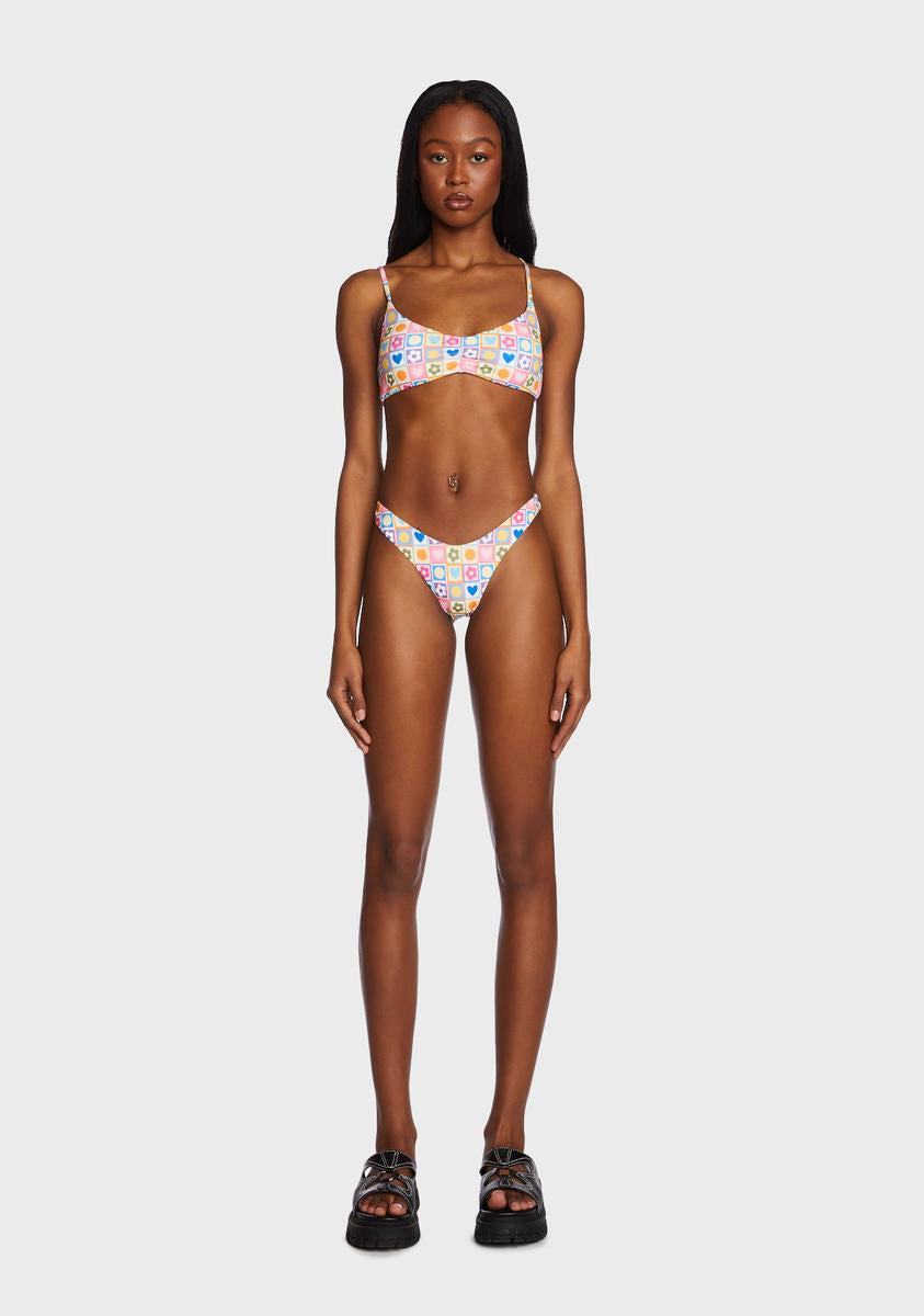 Patchwork Heart Print Bikini Set - Multi – Dolls Kill