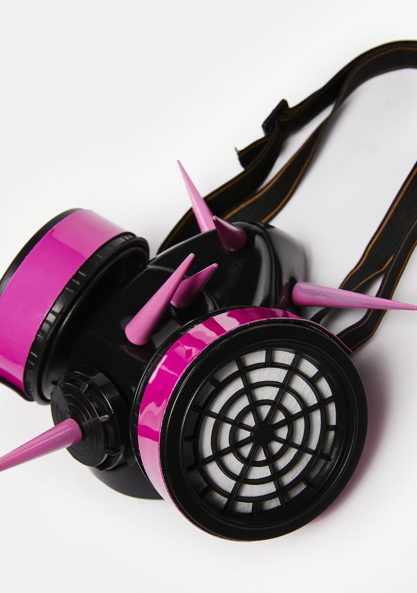 Funk Plus Gas Mask With Long Pink Spikes - Black – Dolls Kill