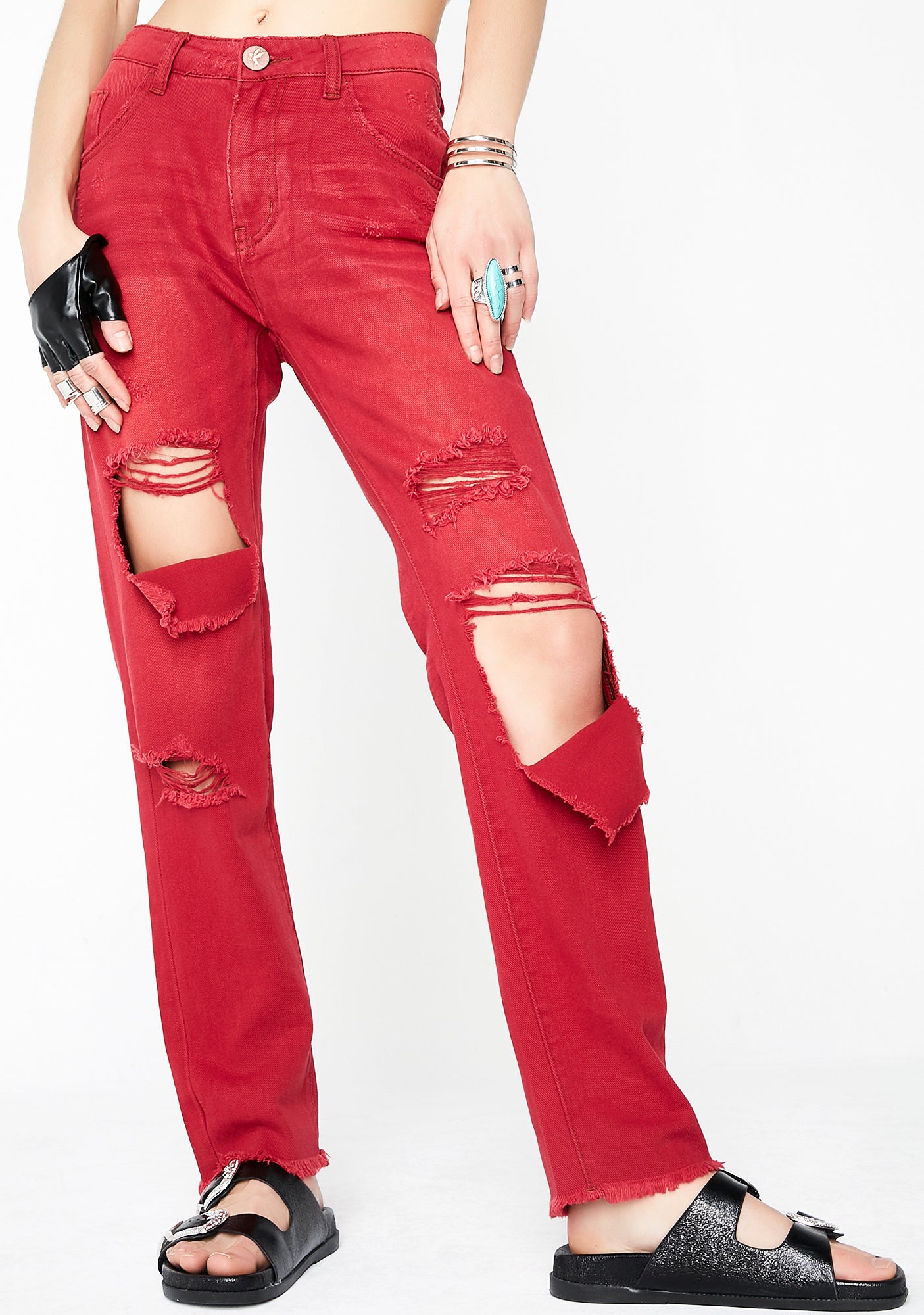 Red Envy Awesome Baggies High Waist Jeans – Dolls Kill