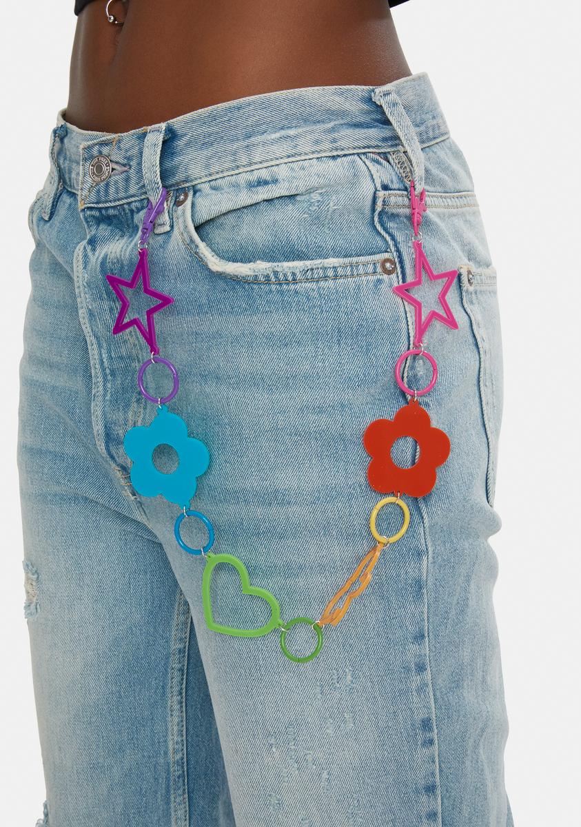 Rainbow Multi Shape Chain Link Belt Loop – Dolls Kill