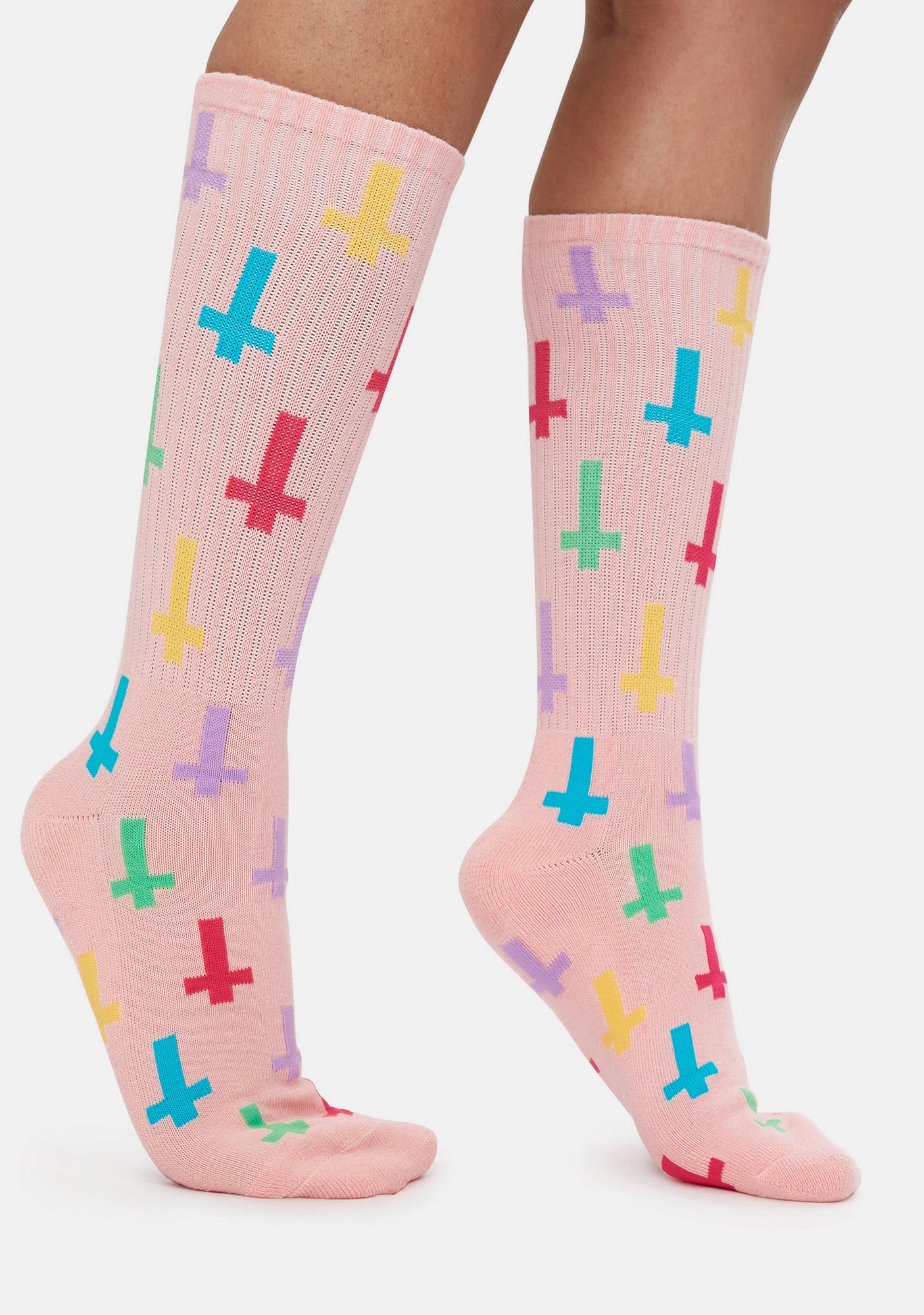 Crosses Print Crew Socks – Dolls Kill