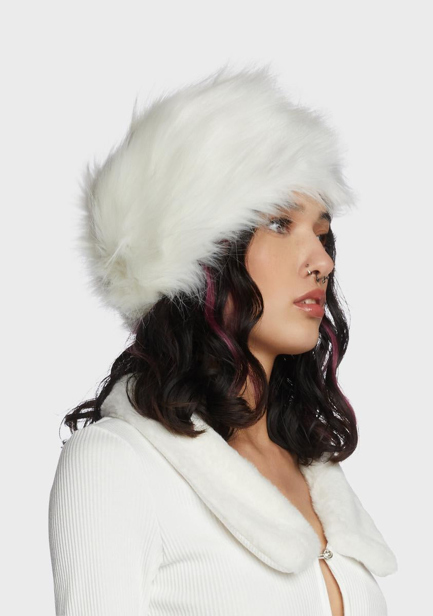 Faux Fur Brimless Hat - White – Dolls Kill