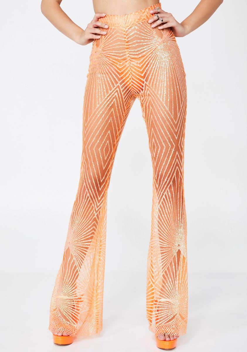 Elsie & Fred Juiced Walking In Memphis Glitter Flares – Dolls Kill