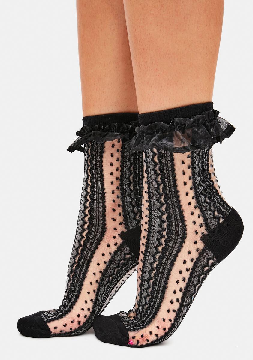 Ruffle Mesh Socks - Black – Dolls Kill