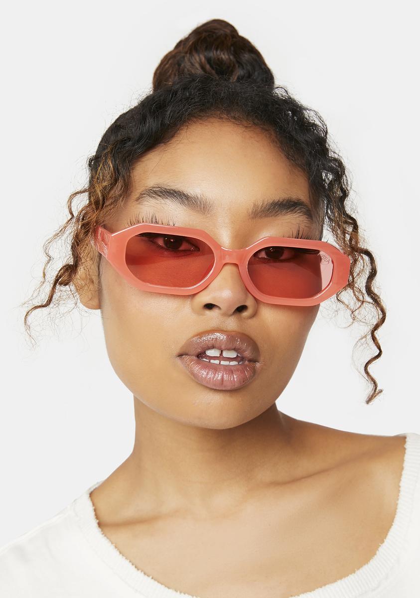I-SEA Oval Sunglasses - Coral – Dolls Kill