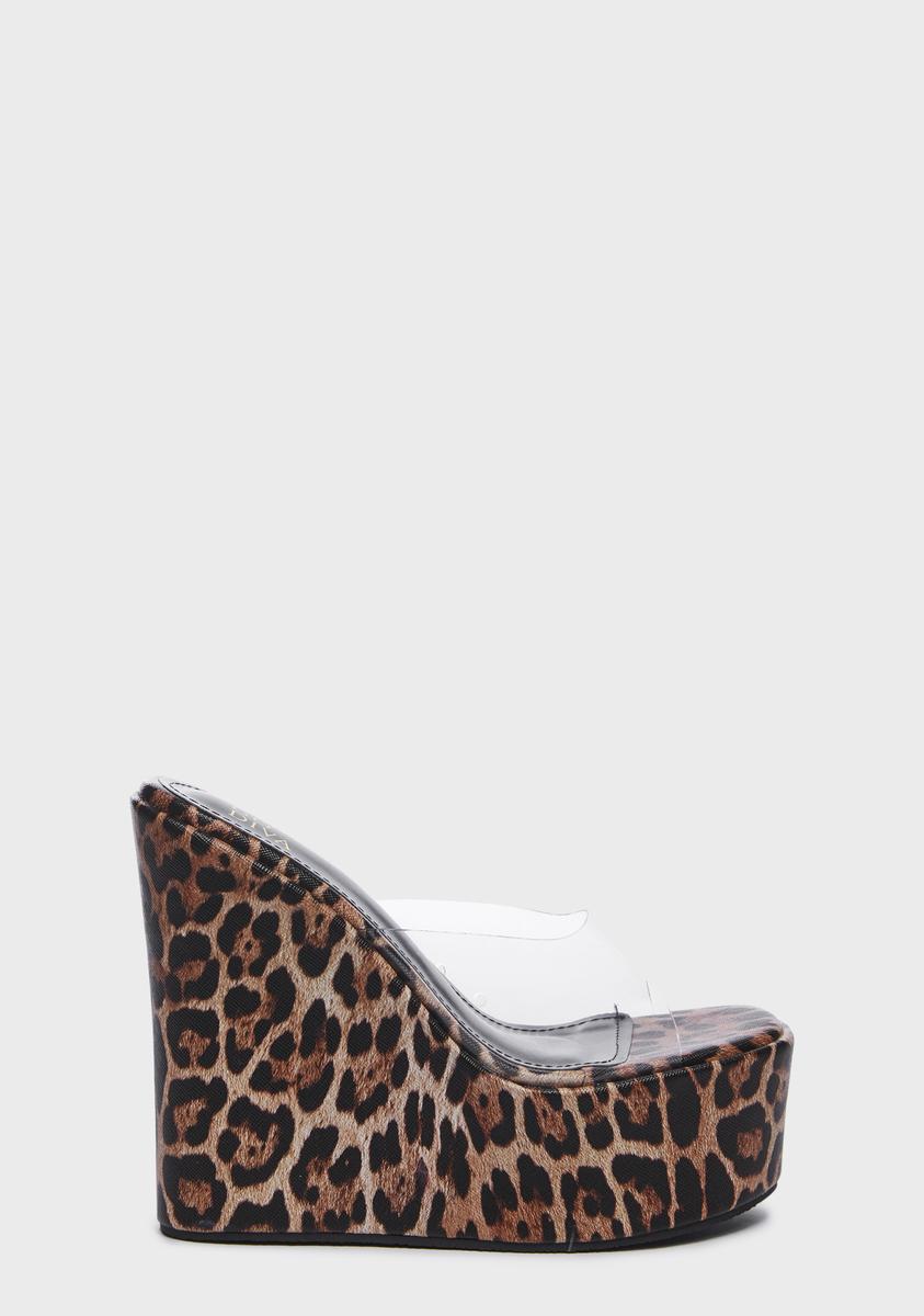 Leopard Print Platform Wedge Heels - Multi – Dolls Kill