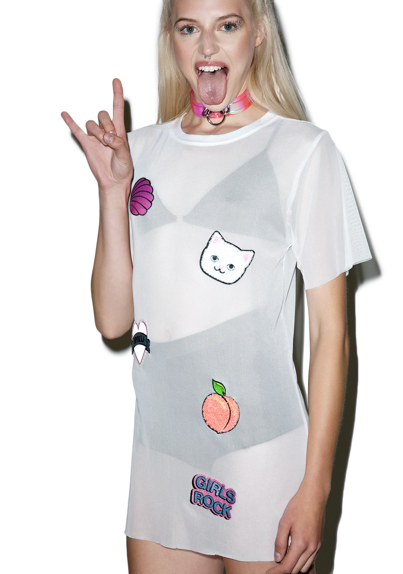 Girl Power Patches Mesh Dress – Dolls Kill