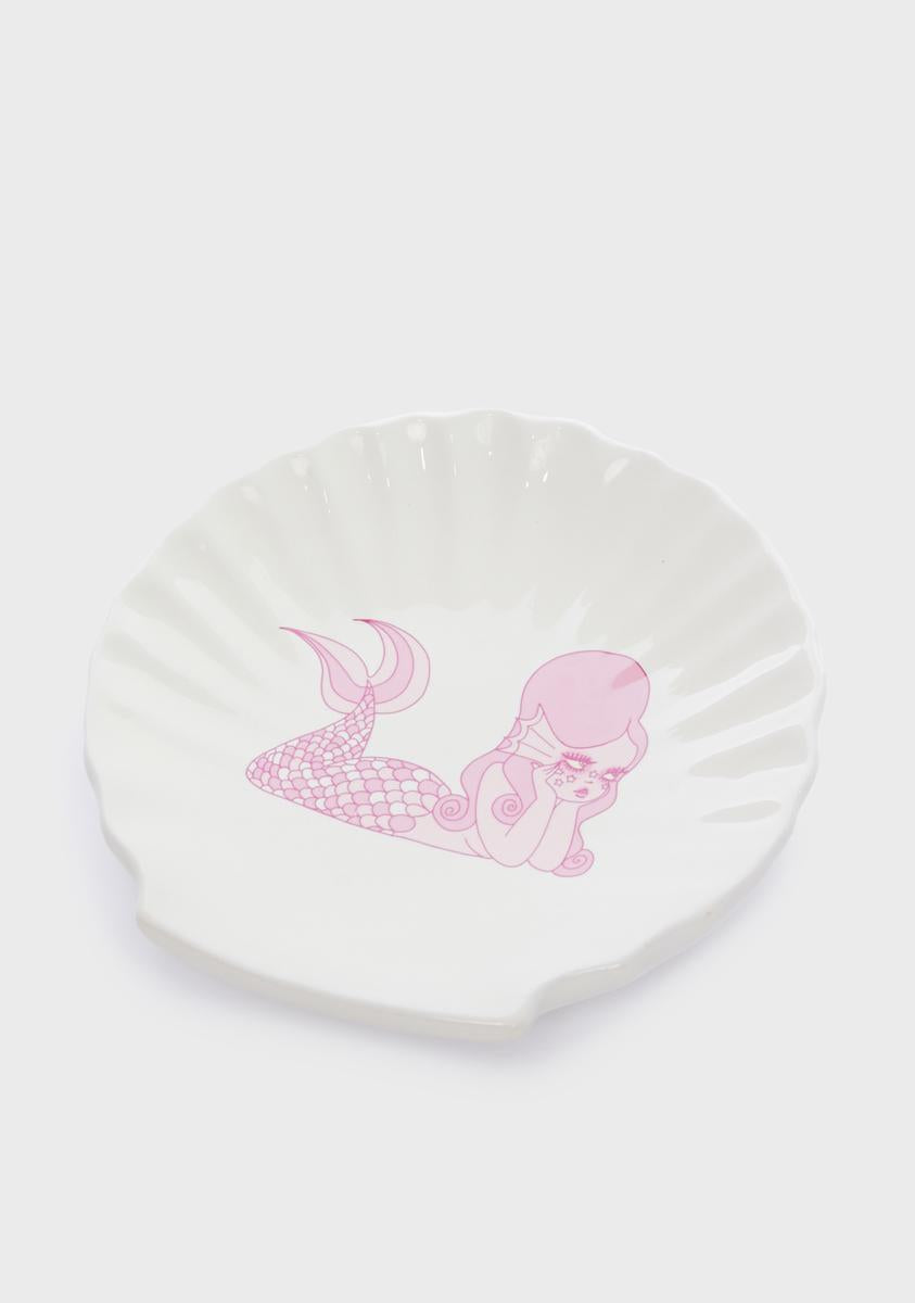 Valfre Seashell Mermaid Ceramic Ashtray - Cream/Pink – Dolls Kill