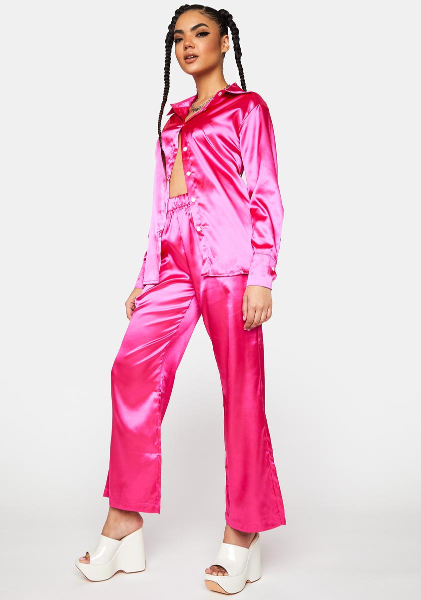 Satin Pants Set - Pink – Dolls Kill