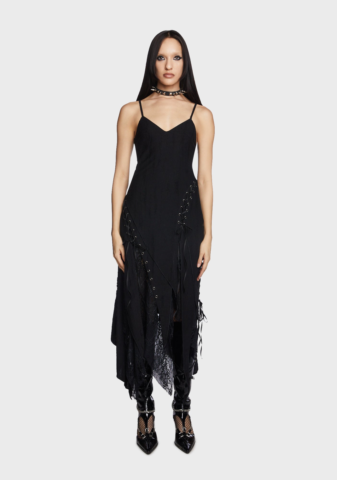 Punk Rave Knit Webbed Mesh Midi Dress - Black – Dolls Kill