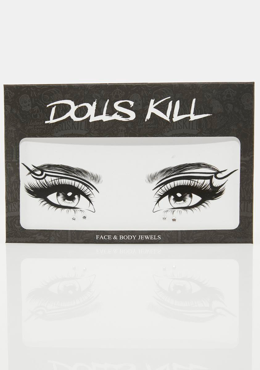 Double-Layered Eyeliner Rhinestone Gem Eye Stickers - Black – Dolls Kill