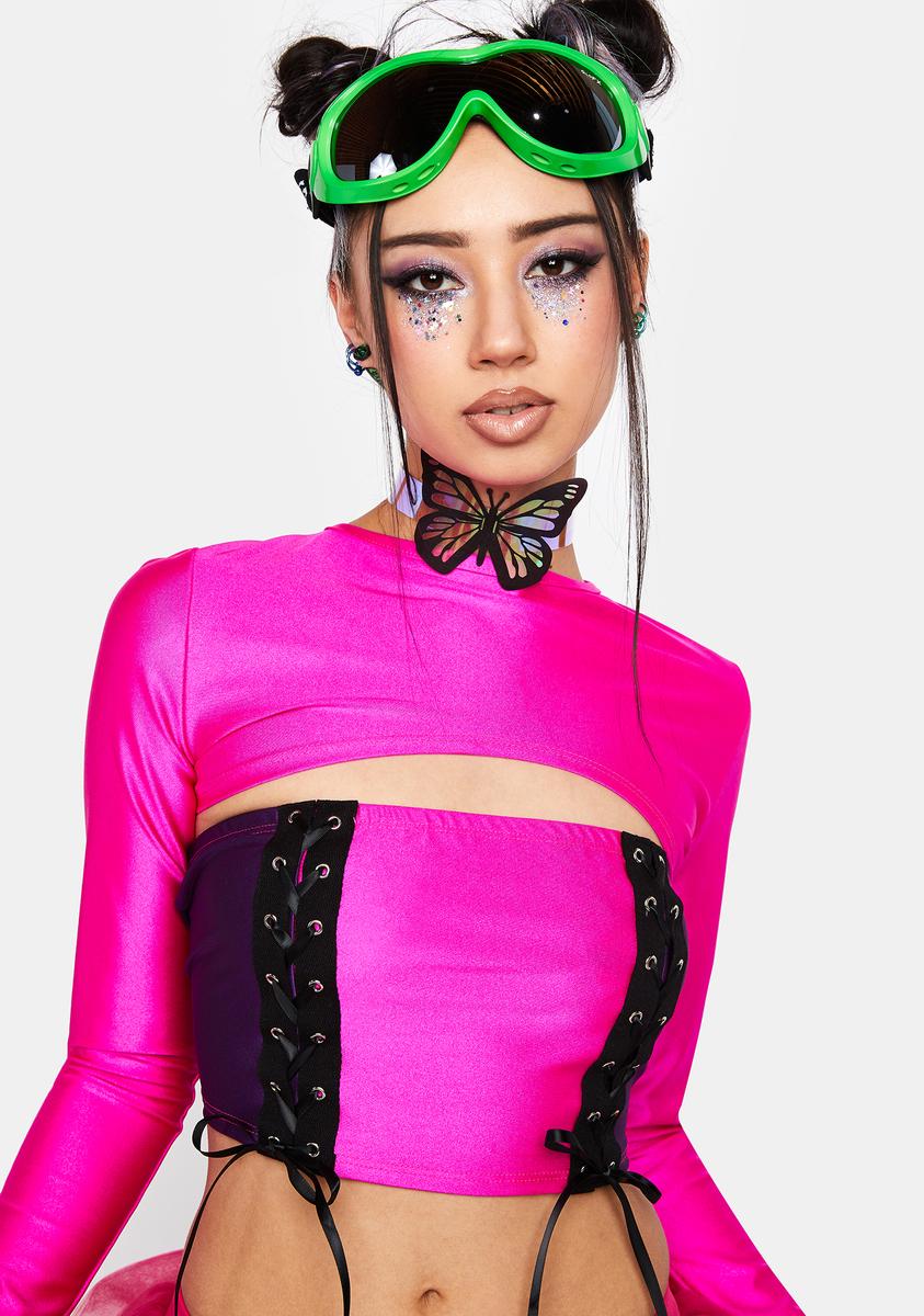 Lace Up Tube Top And Shrug Set - Multi – Dolls Kill