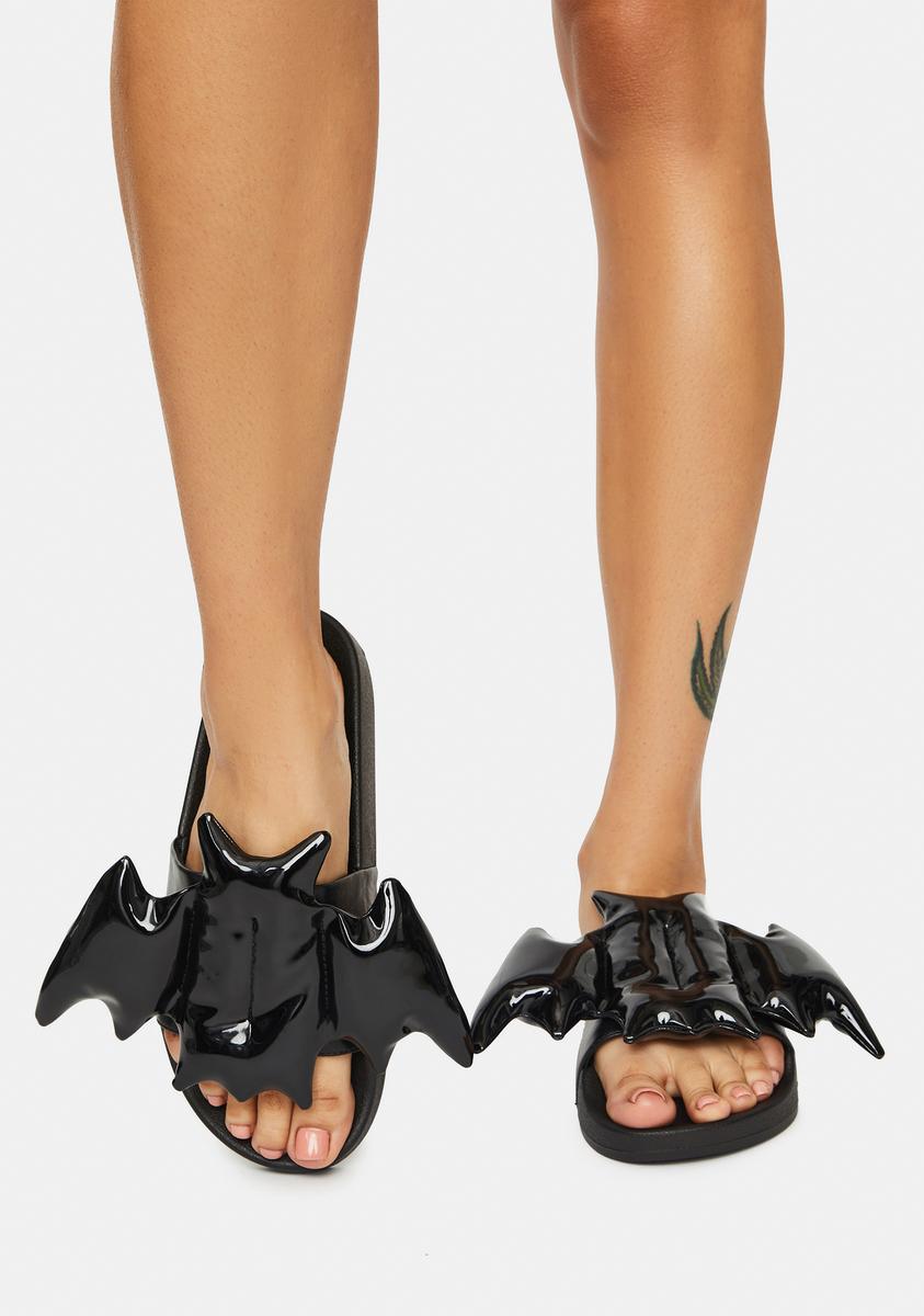Vinyl Bat Pool Slides - Black – Dolls Kill