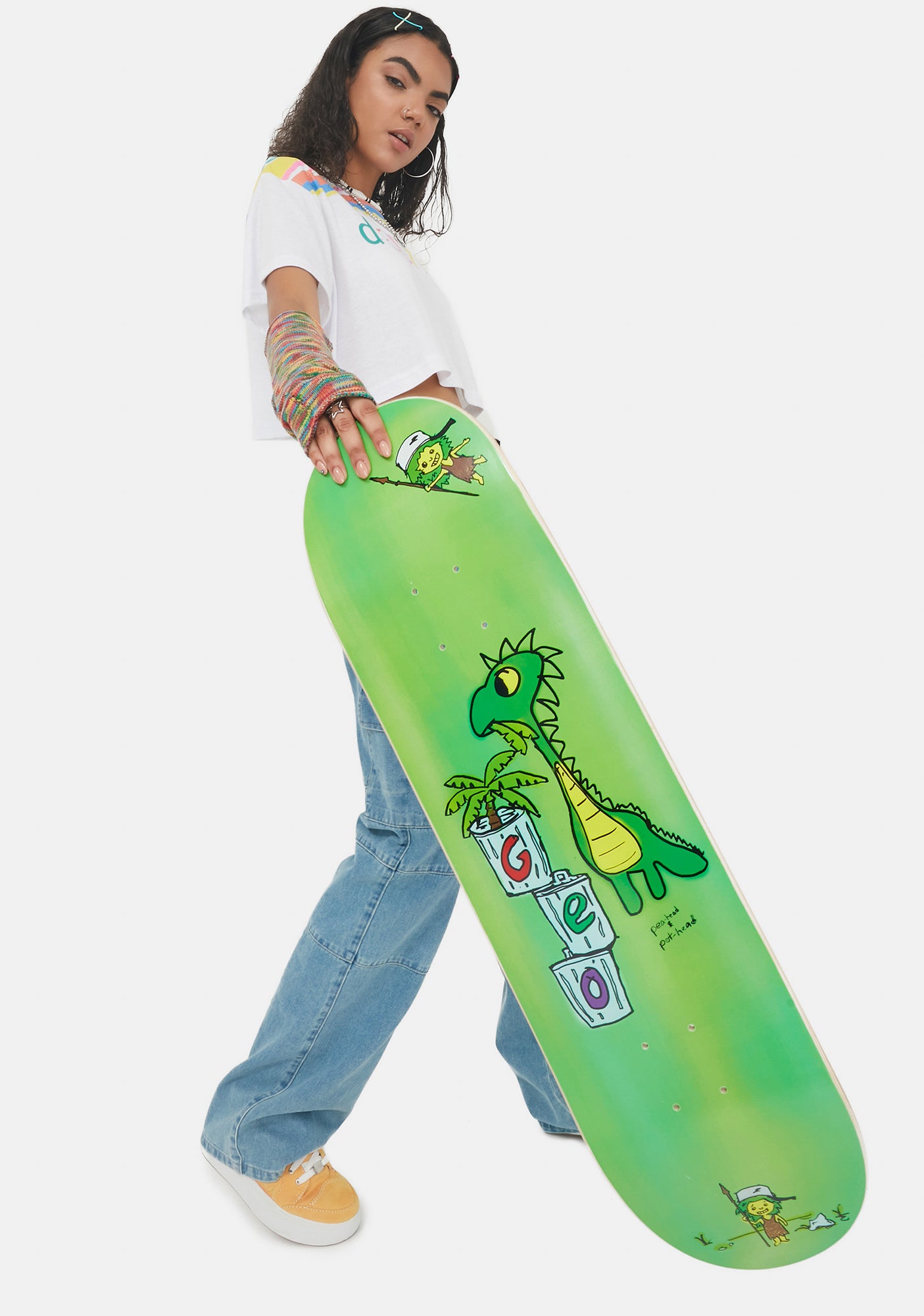 GEO Pea Head & Pot Head 8" Skate Deck - Green – Dolls Kill
