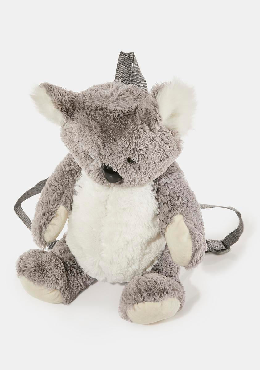 Plush Koala Backpack - Grey – Dolls Kill