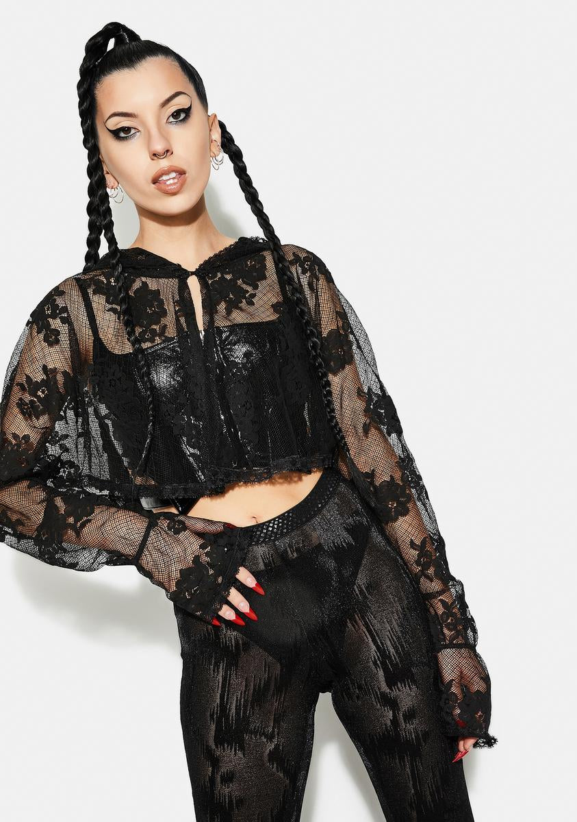 Punk Rave Goth Lace Sunscreen Shirt – Dolls Kill