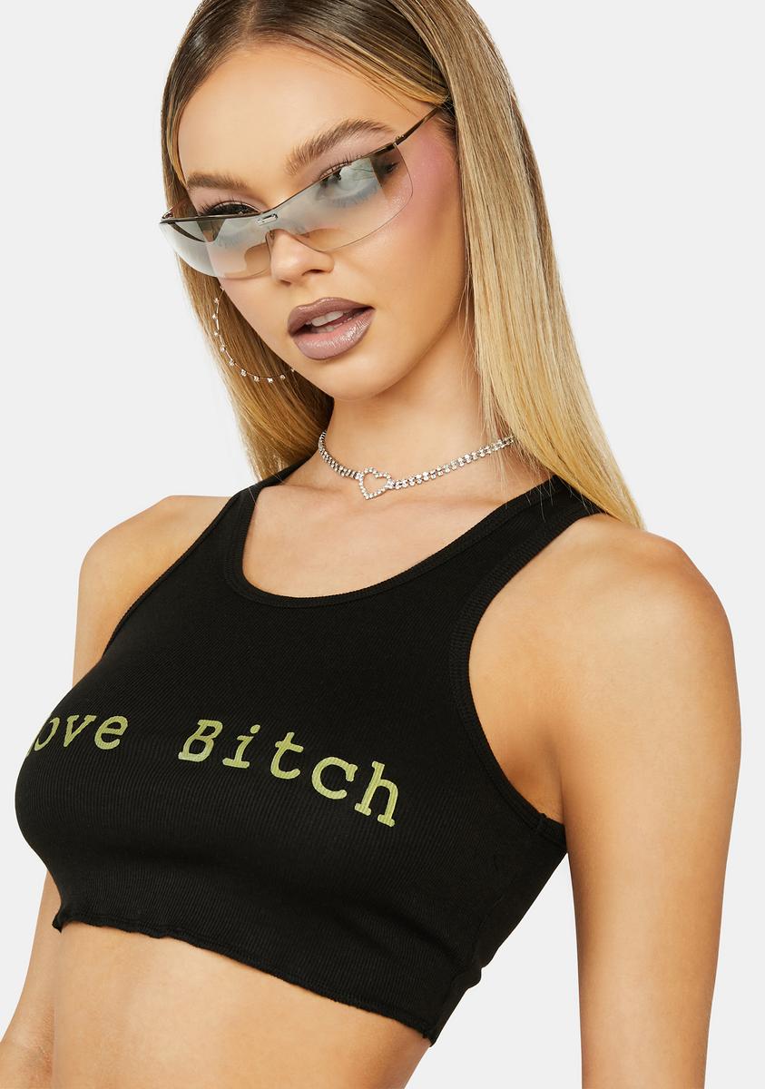 Graphic Tank Crop Top Black Dolls Kill