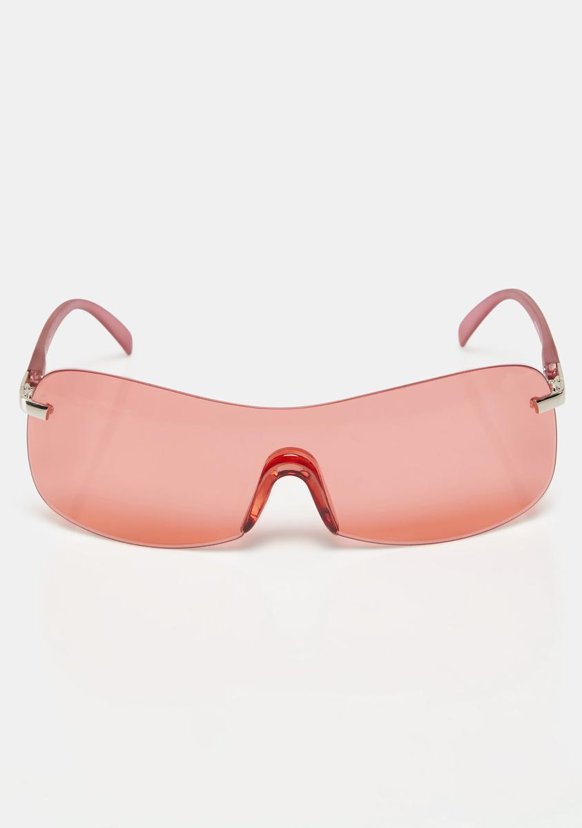 Good Times Eyewear Tinted Shield Sunglasses - Red – Dolls Kill