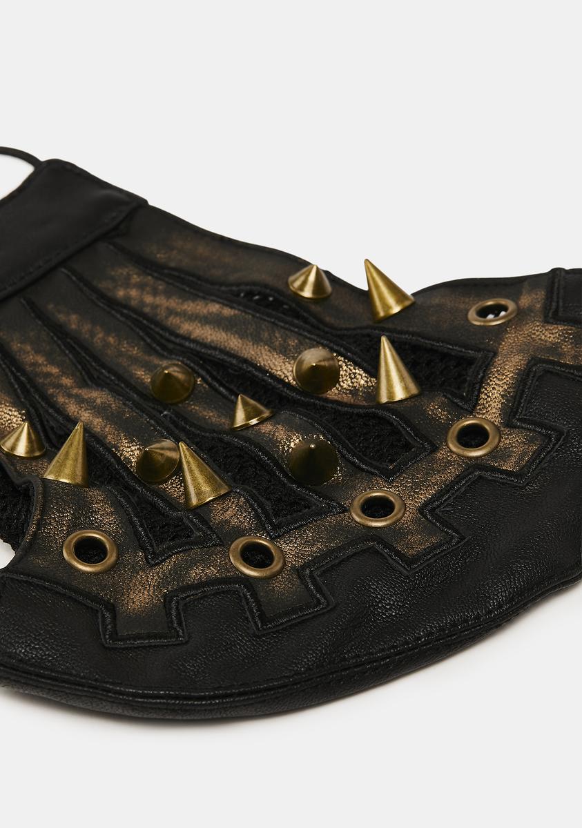 Devil Fashion Vegan Leather Spiked Mask - Black – Dolls Kill