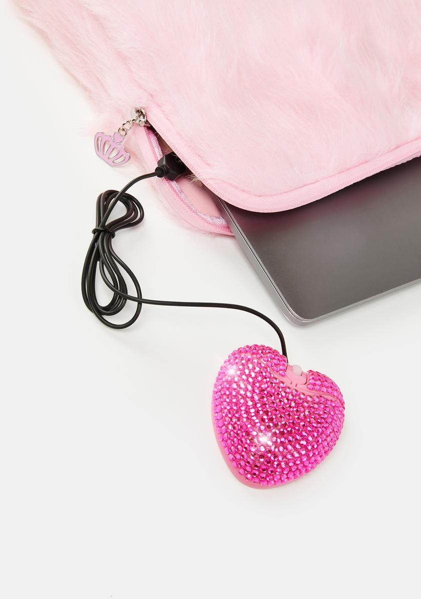 Dolls Home Heart Shaped Rhinestone Mouse - Pink – Dolls Kill