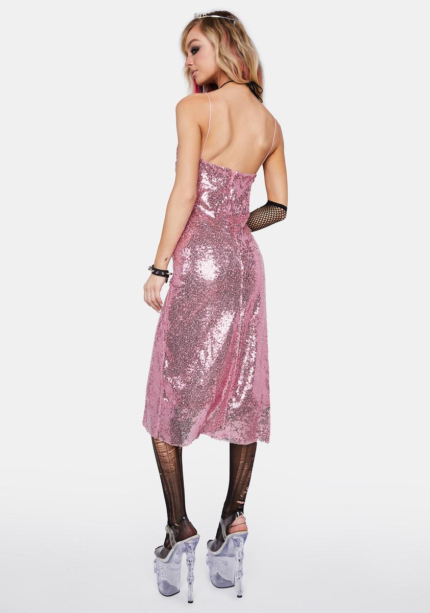 Kiki Riki Rose Sequin Midi Dress – Dolls Kill