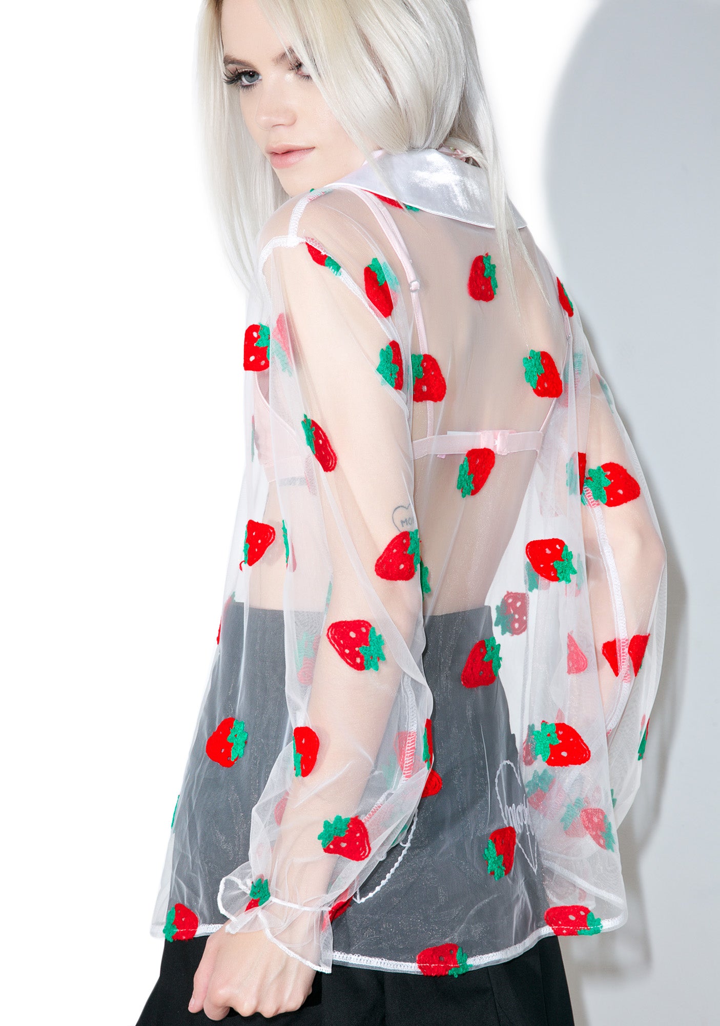 Strawberry Pie Sheer Blouse – Dolls Kill