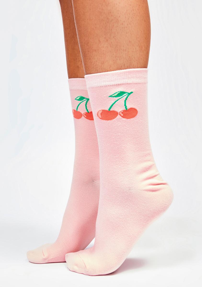 Sweetness Overload Cherry Crew Socks – Dolls Kill