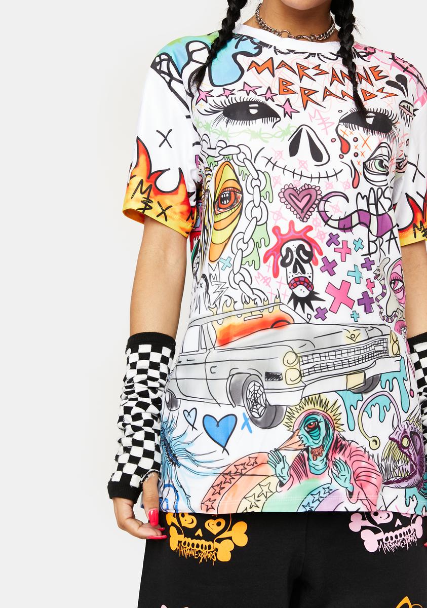 Marsanne Brands Graffiti Graphic Tee - Rainbow – Dolls Kill