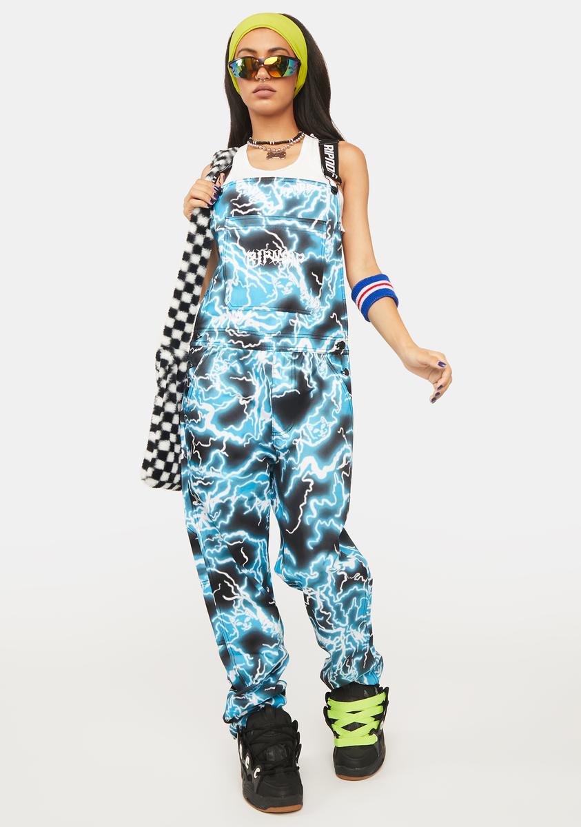 RIPNDIP Graphic Print Branded Overalls - Blue/Black – Dolls Kill