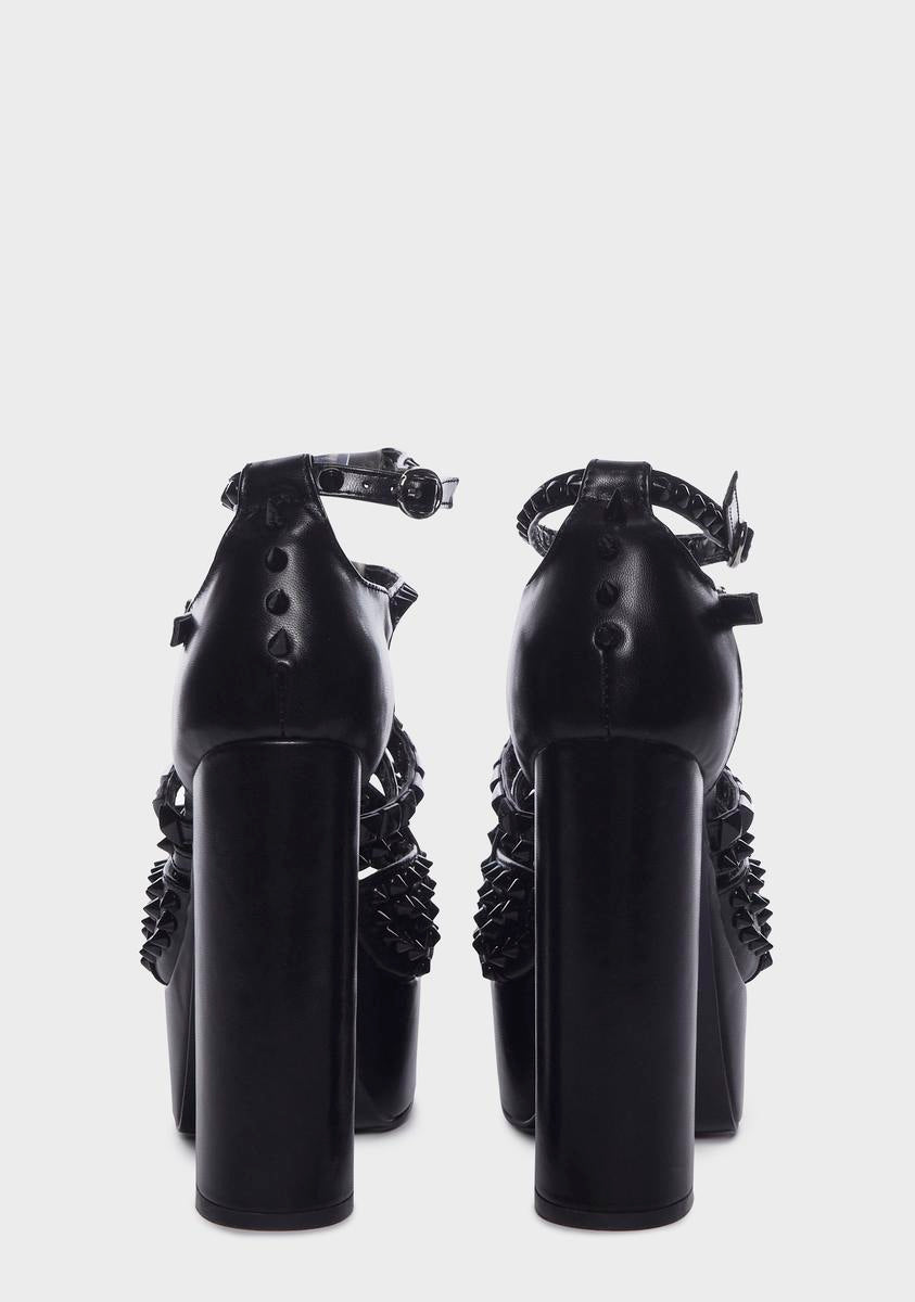 Azalea Wang Spiked Platform Heels - Black – Dolls Kill