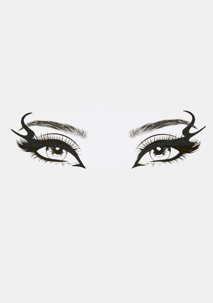 Glitter Wing Eye Sticker - Black – Dolls Kill