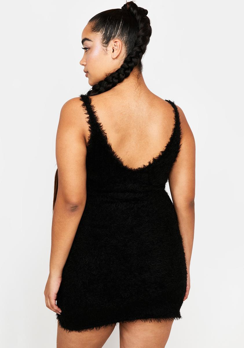 Plus Size Club Exx Fuzzy Mini Dress - Black#N##N# – Dolls Kill